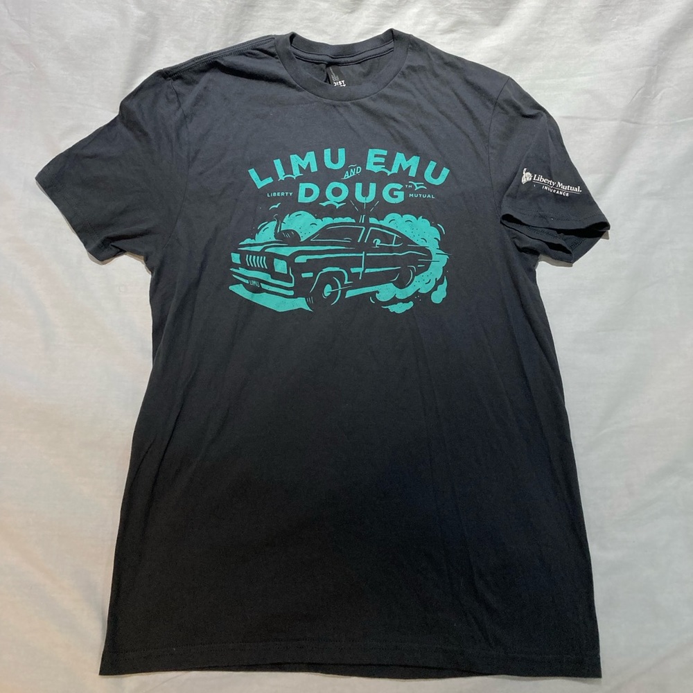 Liberty Mutual Limu Emu & Doug T-Shirt, Size Medium - Gem